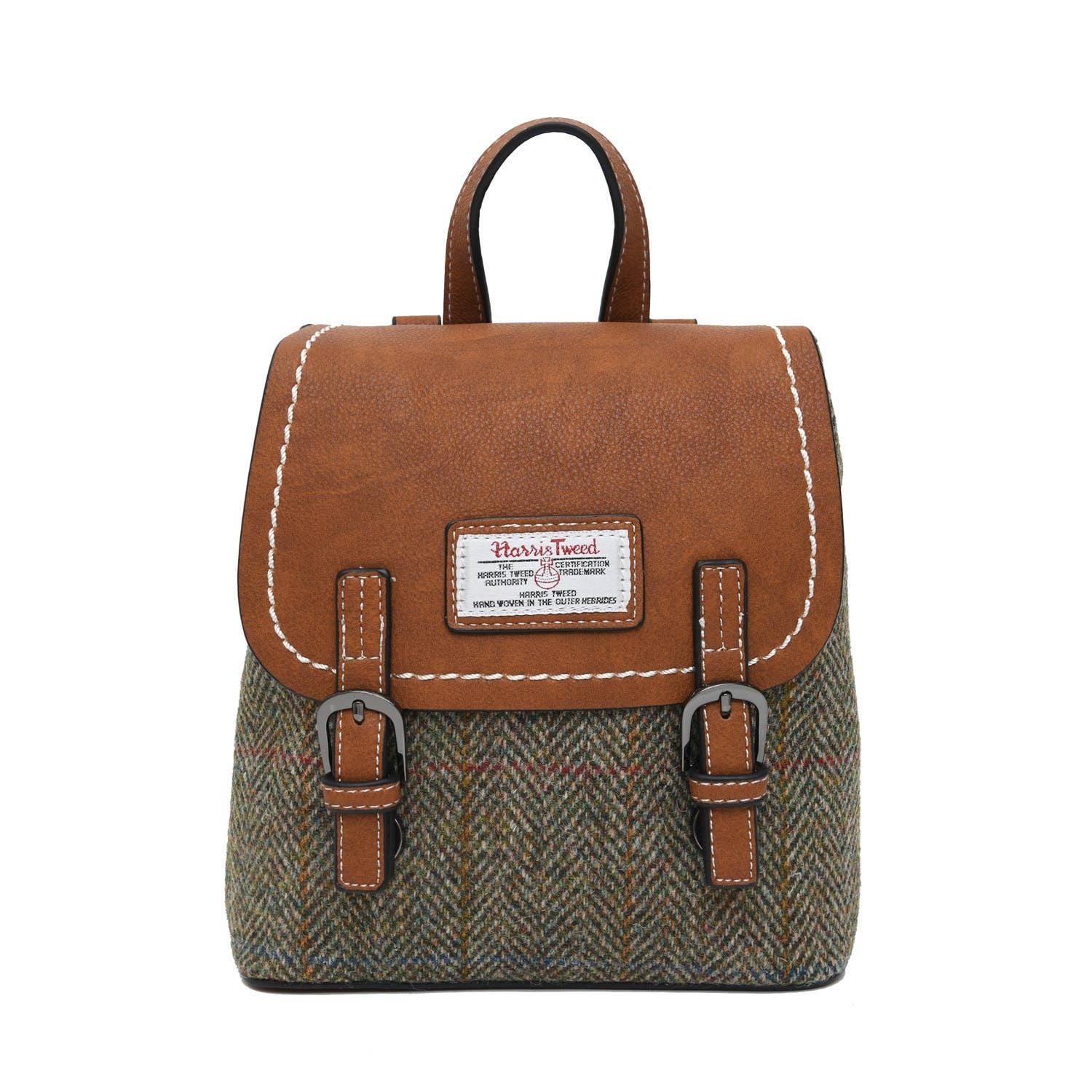 Chestnut Herringbone Harris Tweed Mini Jura Backpack | M’Akin Things ...